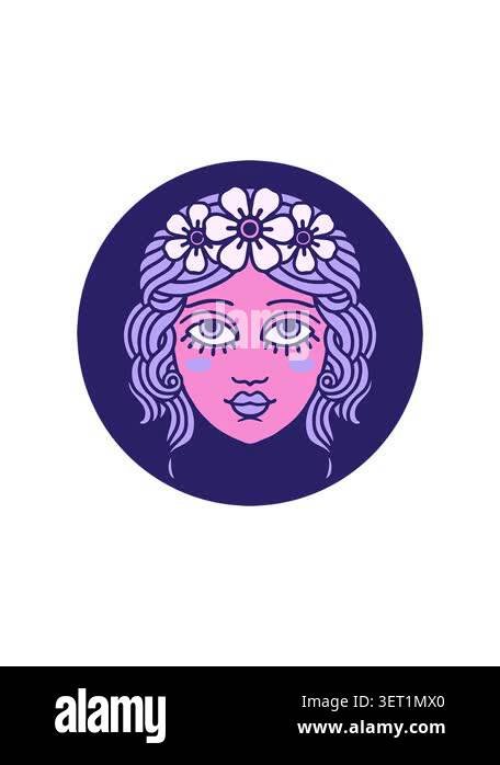 Vertical video showing abstract animation of a woman's face with ...