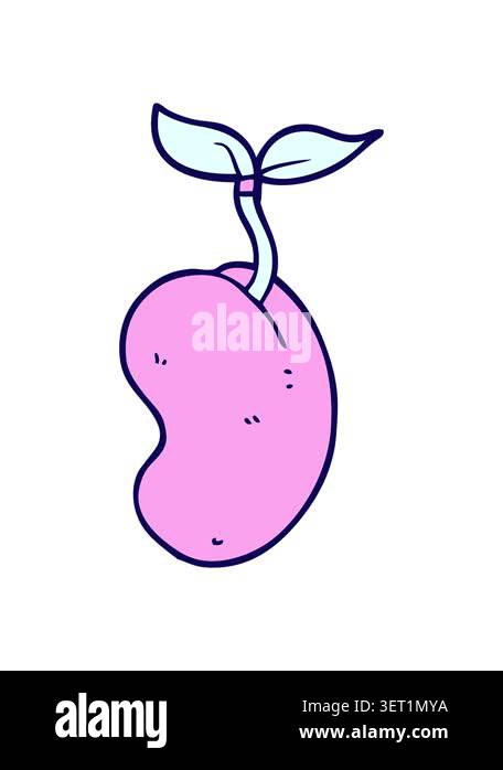 Vertical video showing a simple cartoon animation of a bean sprout ...