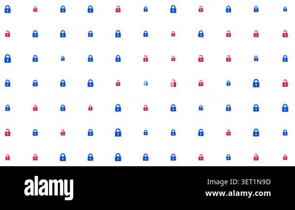 A repeating pattern background featuring red and blue padlock icons in ...