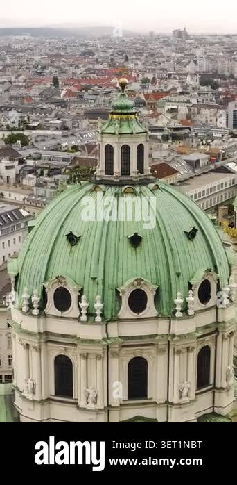 Vertical Close Up View of St Charles Church Baroque Dome in Vienna ...