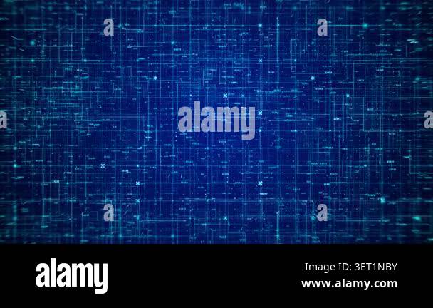 Abstract blue digital network grid background showing data lines and ...