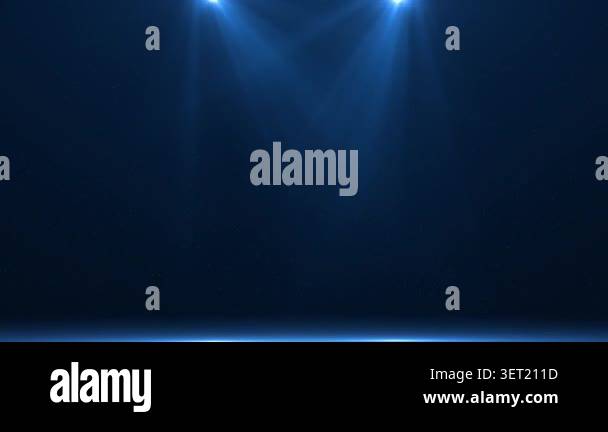 Premium dark blue event backdrop with soft spotlights, subtle particles ...