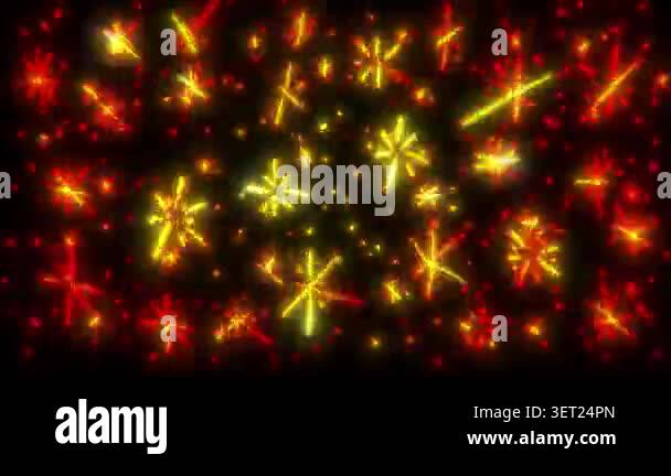 Bright small flashes ignite on a black background. Stock animation of ...