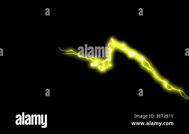 Electric lightning flash moving across screen. Fast energy effect Stock ...