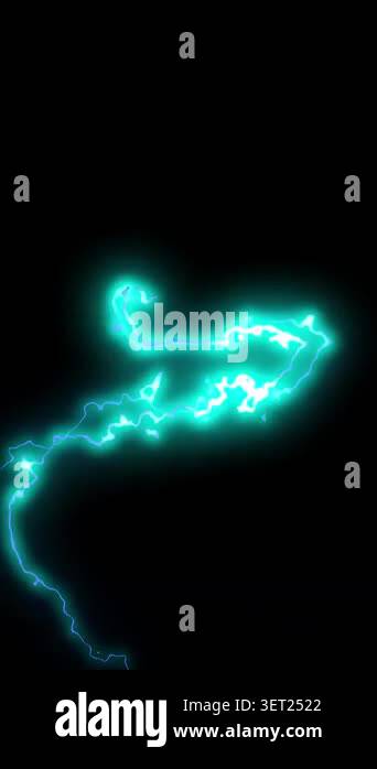 Electric lightning flash moving across screen. Fast energy effect Stock ...