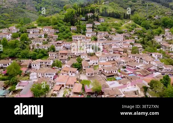 Amazing aerial view of the historic village of Sirince in Turkey ...