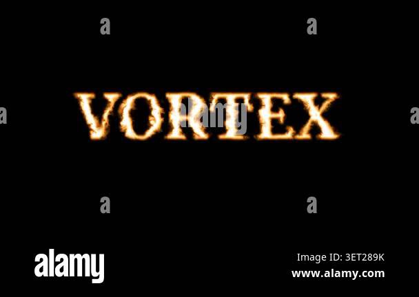 A dramatic swirling text logo of the word VORTEX in bold golden letters ...
