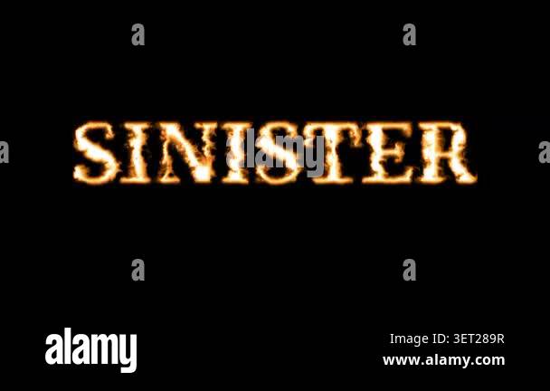 A bold golden text effect spelling SINISTER with dark gothic style on a ...