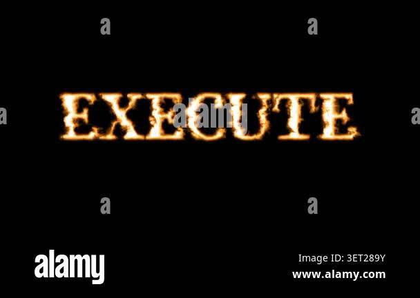 A fierce and dramatic text logo of the word EXECUTE in bold sharp ...