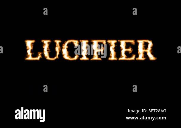 A glowing golden text effect spelling LUCIFIER with dark gothic style ...