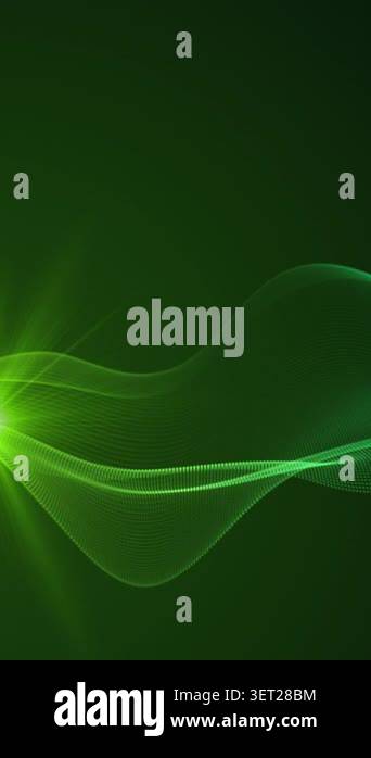 Neon glowing abstract wave line animation, vertical futuristic flow ...