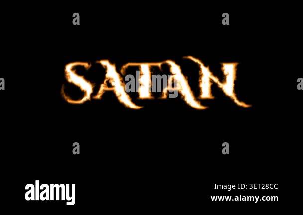 A bold golden text effect spelling SATAN with dark gothic style on a ...