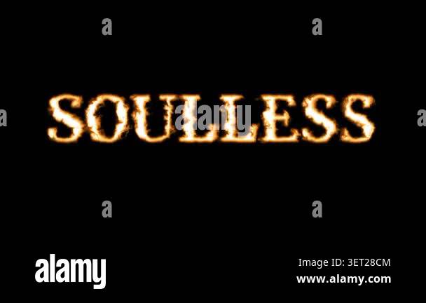 A dark and haunting text logo featuring the word SOULLESS in bold ...