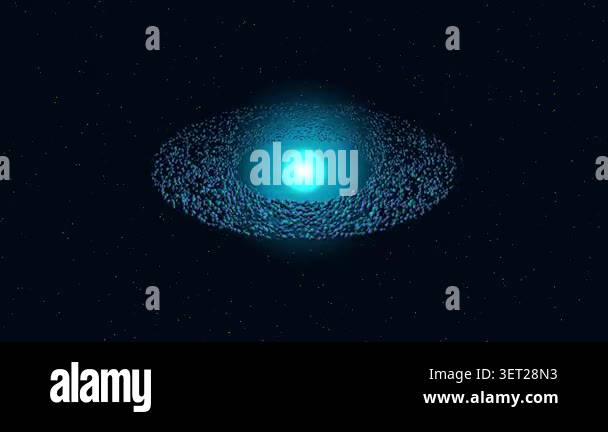 Rotating Torus of Cyan Particles Around Glowing Core Stock Video ...