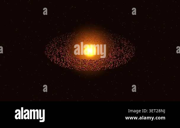 Rotating Disk of Cosmic Particles Around a Bright Core Stock Video ...