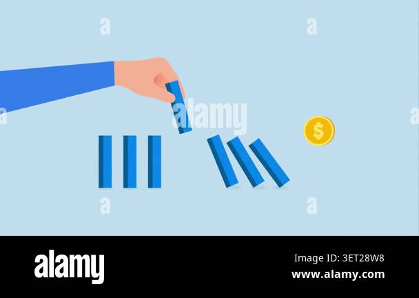 effort to avoid market crash or banking collapse, 4k animation of ...