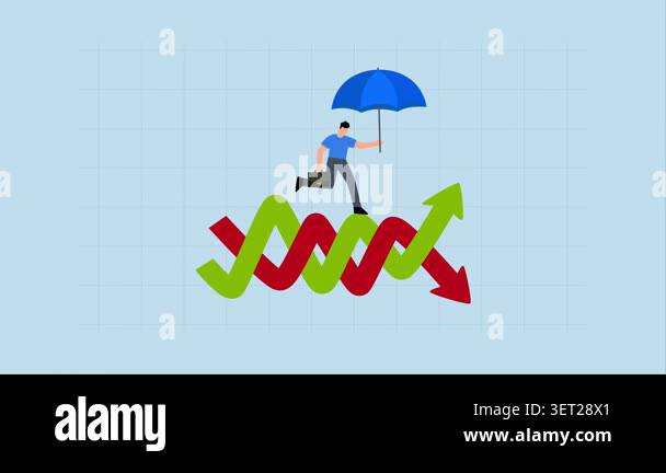 Survive and thrive in stock market volatility investment, 4k animation ...