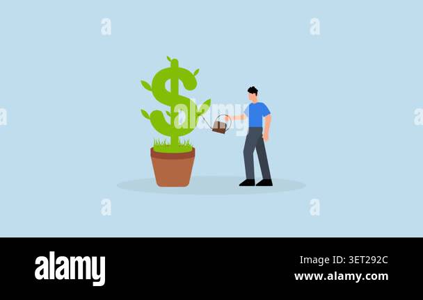 Dividends yield investment, 4k animation of businessman investor ...