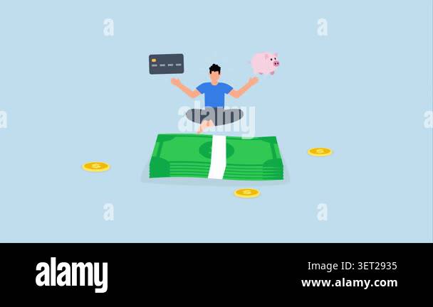 Financial discipline, 4k animation of aspirational individual ...