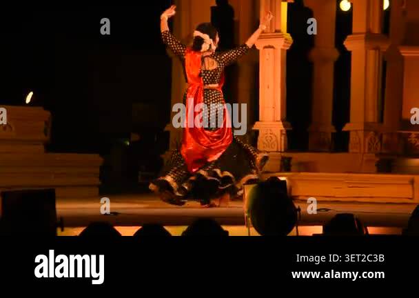 KHAJURAHO, INDIA, February 24, 2018 : Dancers perform classical dance ...