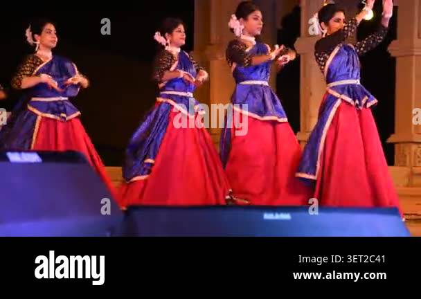 KHAJURAHO, INDIA, February 24, 2018 : Dancers perform classical dance ...