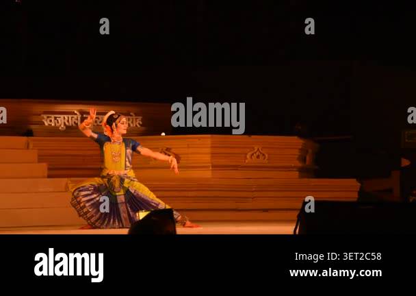 KHAJURAHO, INDIA, February 24, 2018 : Dancers perform classical dance ...