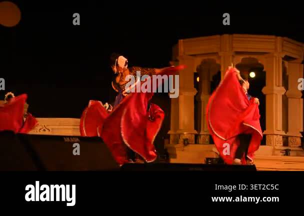 KHAJURAHO, INDIA, February 24, 2018 : Dancers perform classical dance ...