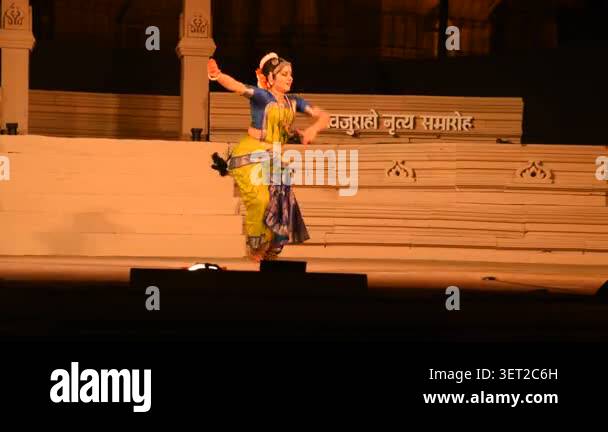 KHAJURAHO, INDIA, February 24, 2018 : Dancers perform classical dance ...