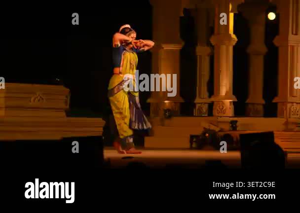KHAJURAHO, INDIA, February 24, 2018 : Dancers perform classical dance ...