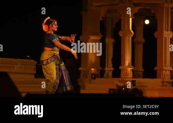 KHAJURAHO, INDIA, February 24, 2018 : Dancers perform classical dance ...