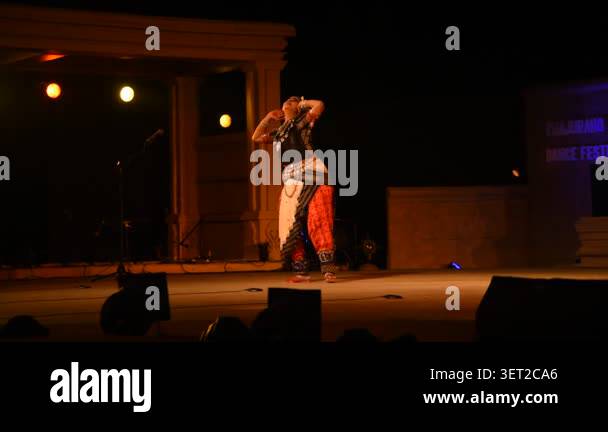 KHAJURAHO, INDIA, February 24, 2018 : Dancers perform classical dance ...