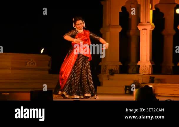 KHAJURAHO, INDIA, February 24, 2018 : Dancers perform classical dance ...