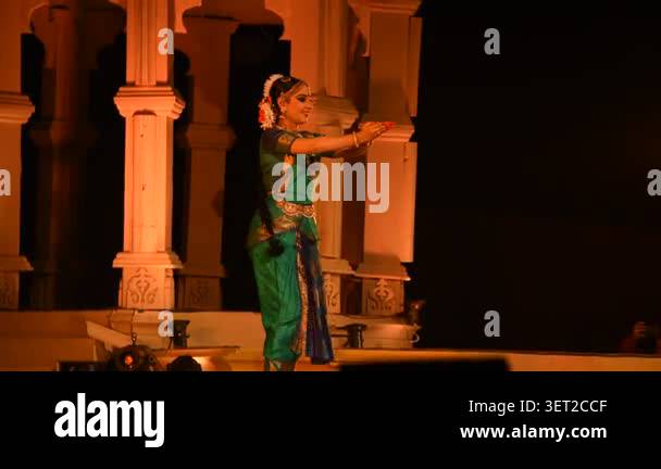 KHAJURAHO, INDIA, February 24, 2018 : Dancers perform classical dance ...