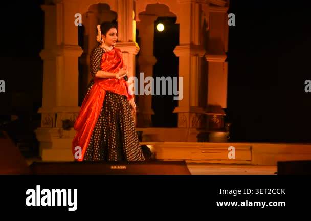 KHAJURAHO, INDIA, February 24, 2018 : Dancers perform classical dance ...
