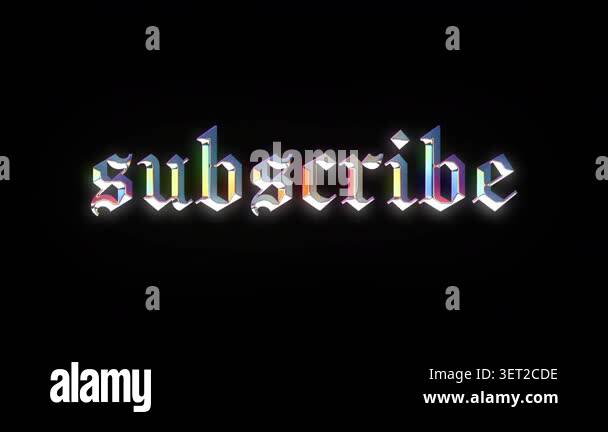 Gothic Glowing Iridescent Subscribe Text Animation Stock Video Footage ...