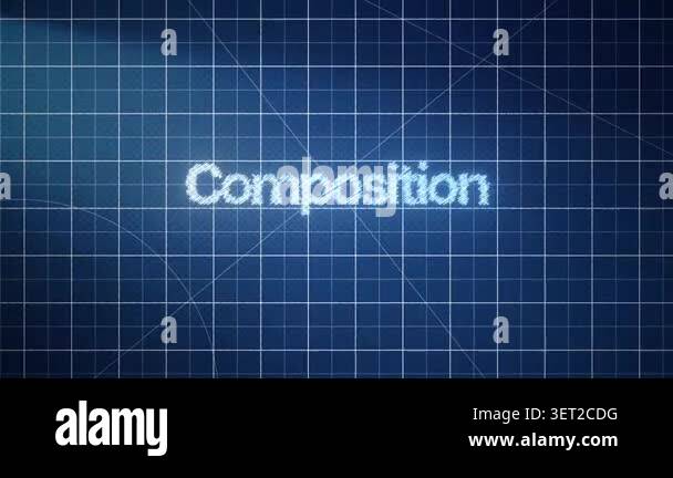 Modern blueprint-style cutting mat animation with detailed grid layout ...