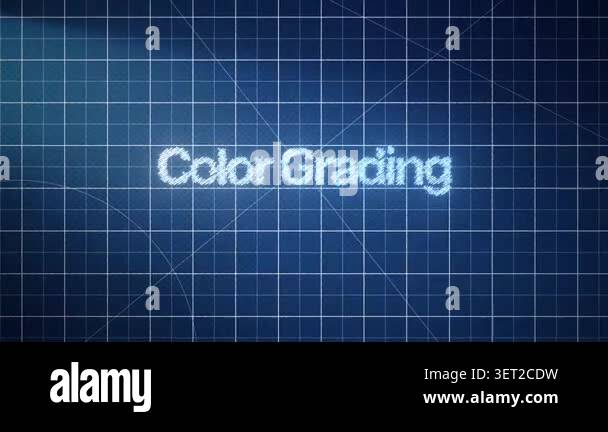 Modern blueprint-style cutting mat animation with detailed grid layout ...