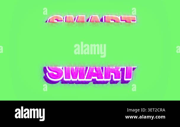 Text motion animation. Bold 3d smart cart text in pink and purple with ...