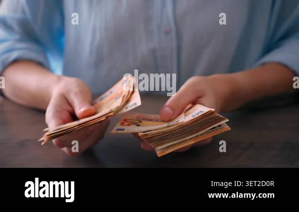counting dollars banknotes on wooden table. counting money Stock Video ...