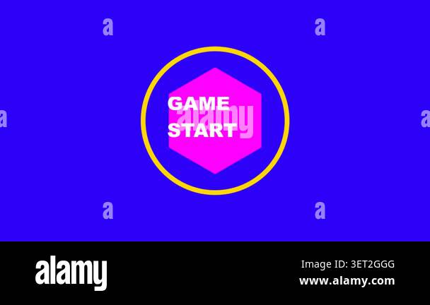 A pink game start button on blue Stock Video Footage - Alamy