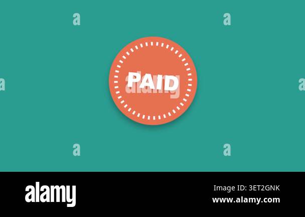 A paid stamp on a green background Stock Video Footage - Alamy