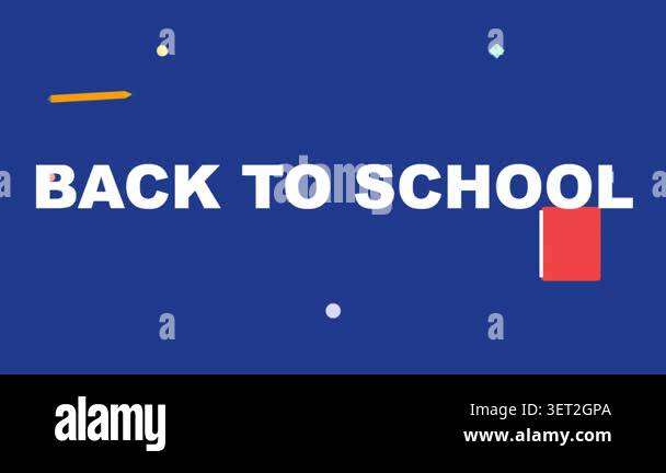 Graphic design with Back to school text Stock Video Footage - Alamy