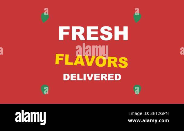 A red and white sign with fresh flavors Stock Video Footage - Alamy
