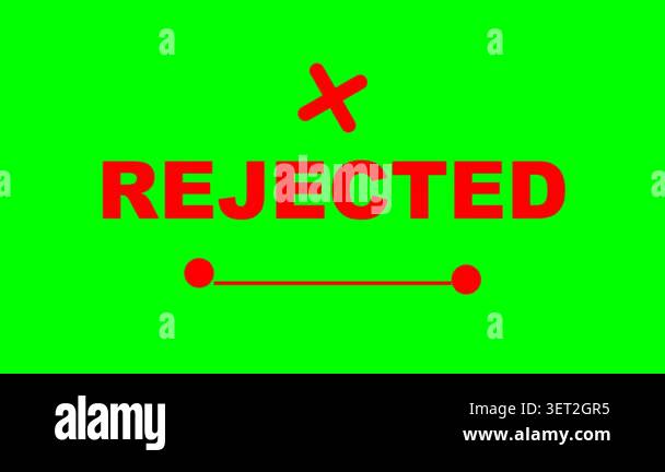 A green background with a red rejected stamp Stock Video Footage - Alamy
