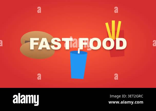 Fast food meal with drink and fries Stock Video Footage - Alamy
