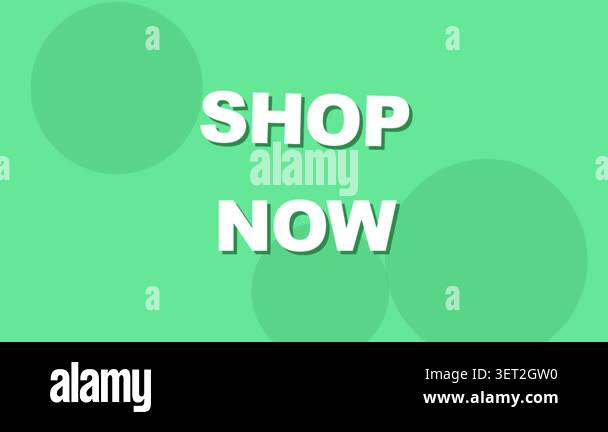 Green background with shop now text Stock Video Footage - Alamy