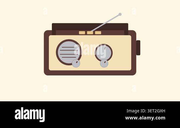 A simple illustration of a vintage radio Stock Video Footage - Alamy