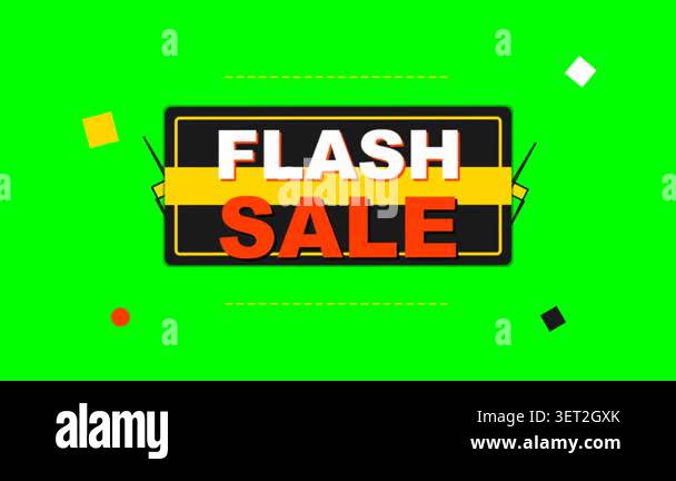 A flash sale banner on green background Stock Video Footage - Alamy