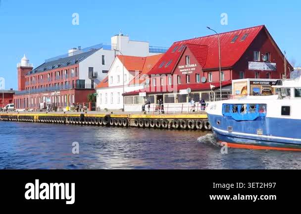 Darlowko, Poland - March 12, 2022: Blue commercial fishing boat cutter ...