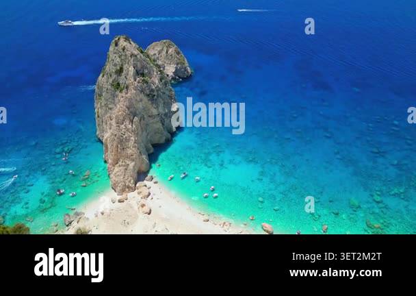 Spectacular view of Mizithres sea stacks and white limestone cliffs in ...